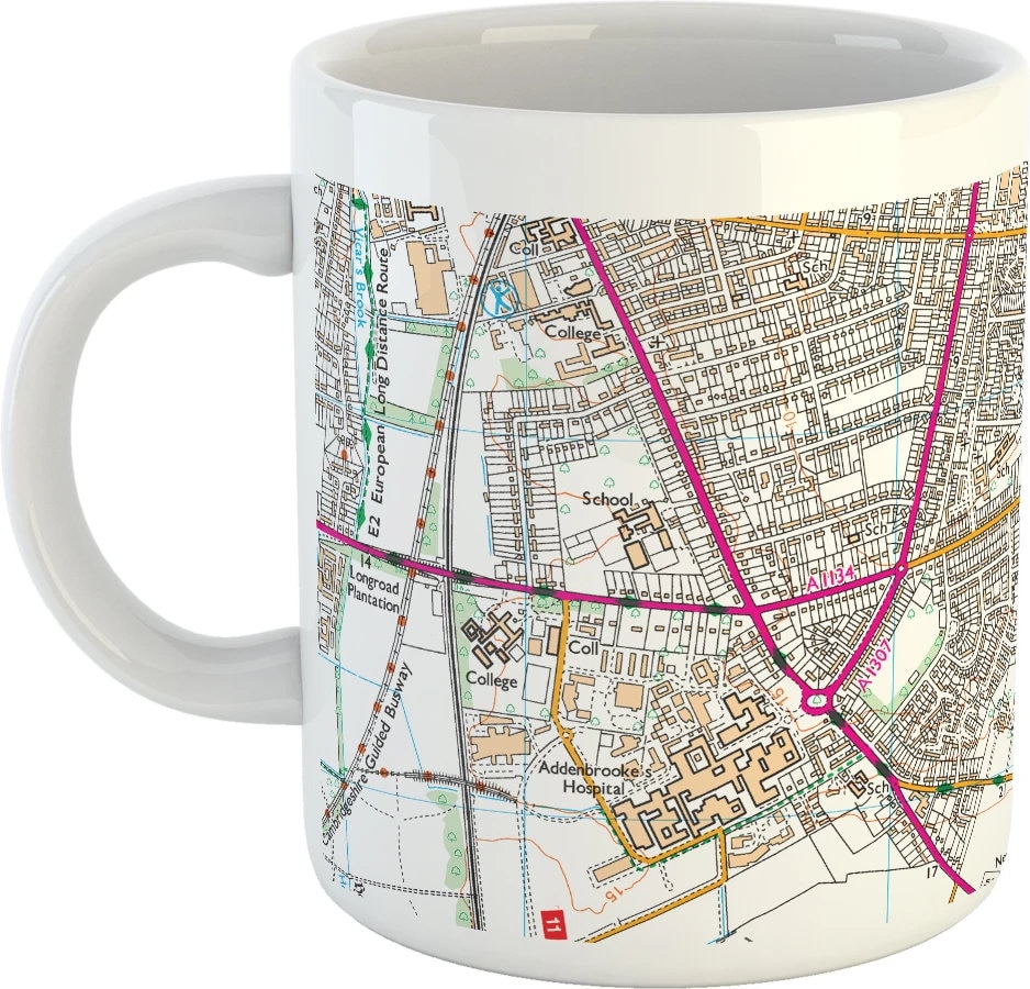 Ordnance Survey Postcode Centered Map Mug - Etsy