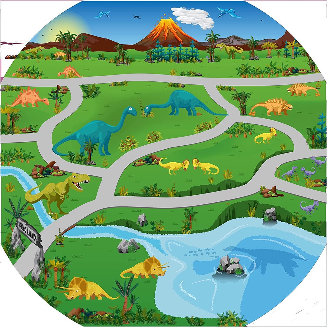 Dino Land Tuff Tray Mat Insert Black Tray Not Included 86cm X 86cm - Etsy