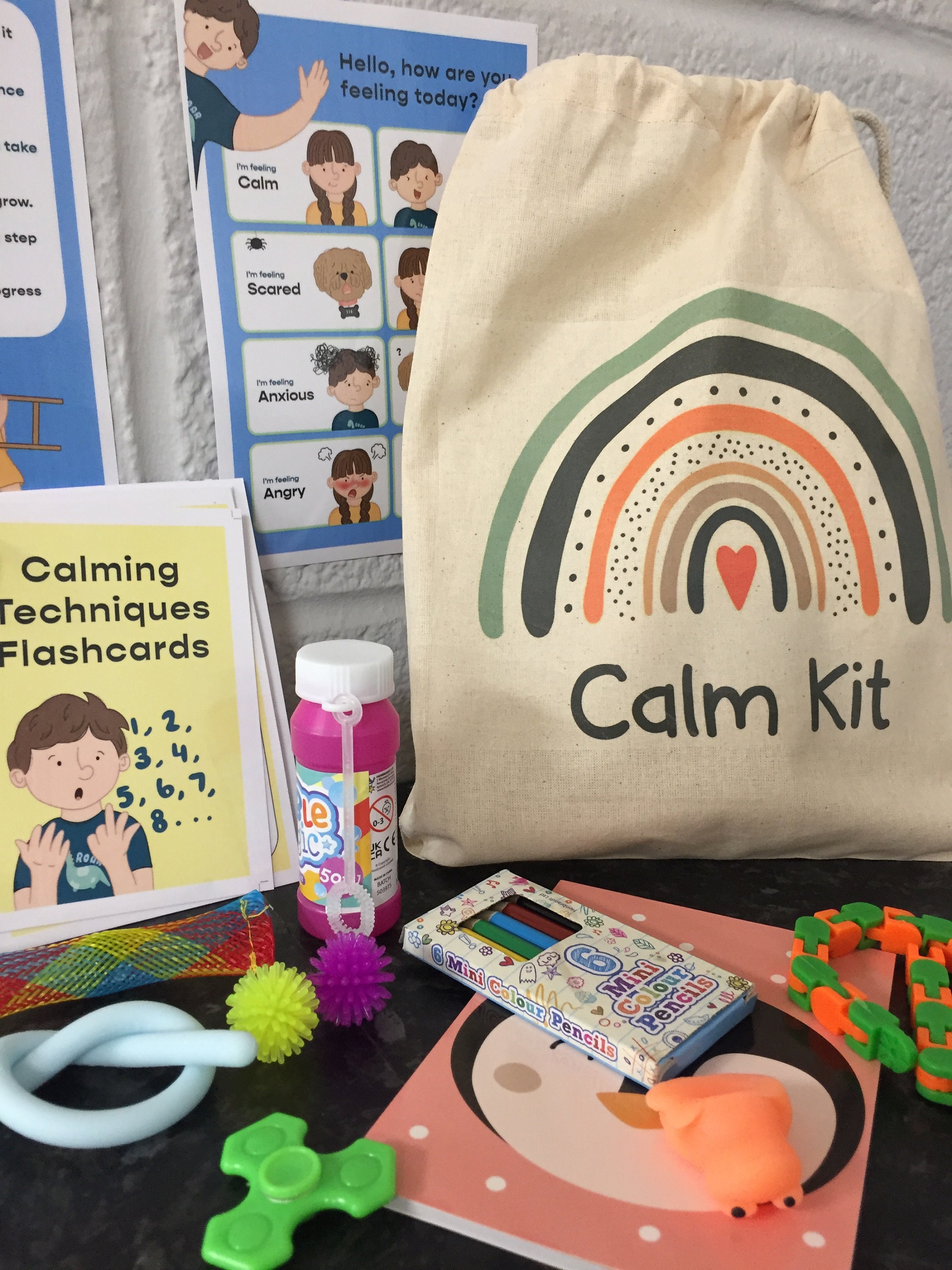 Calming Kit Sensory/fidget Toys/flashcards/posters entire Calming ...