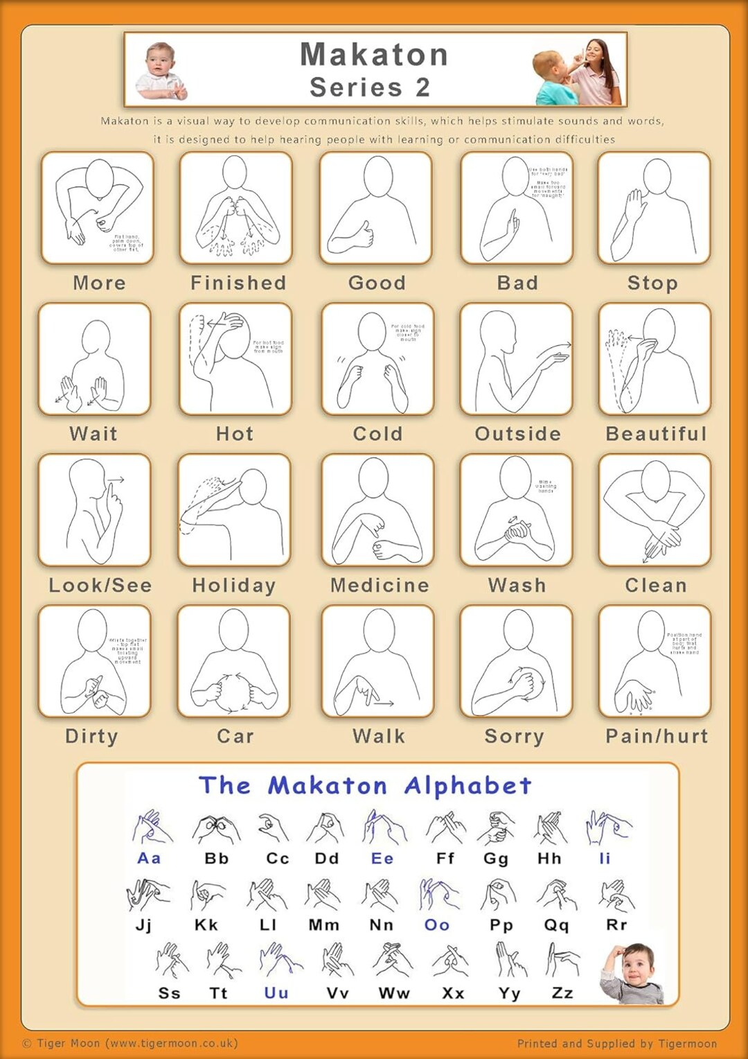 Makaton 20 Signs and Alphabet Poster SERIES 2 A2 - Etsy