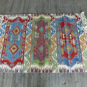 Kilim Rug, Kitchen Kilim Rug, Turkish Kilim Rug, Blue Green Kilim Rug ...