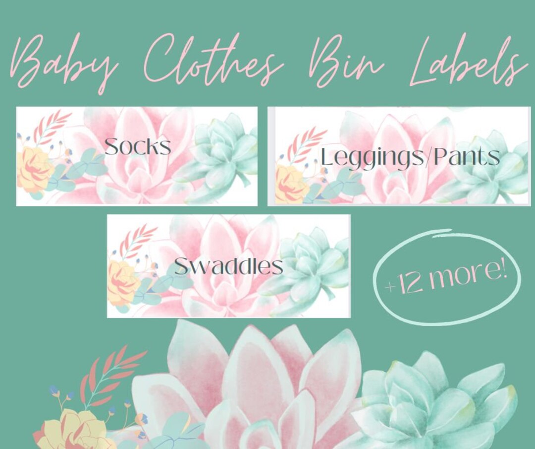 Drawer Labels Editable, Baby Clothes Labels, Closet Organizer, Baby ...
