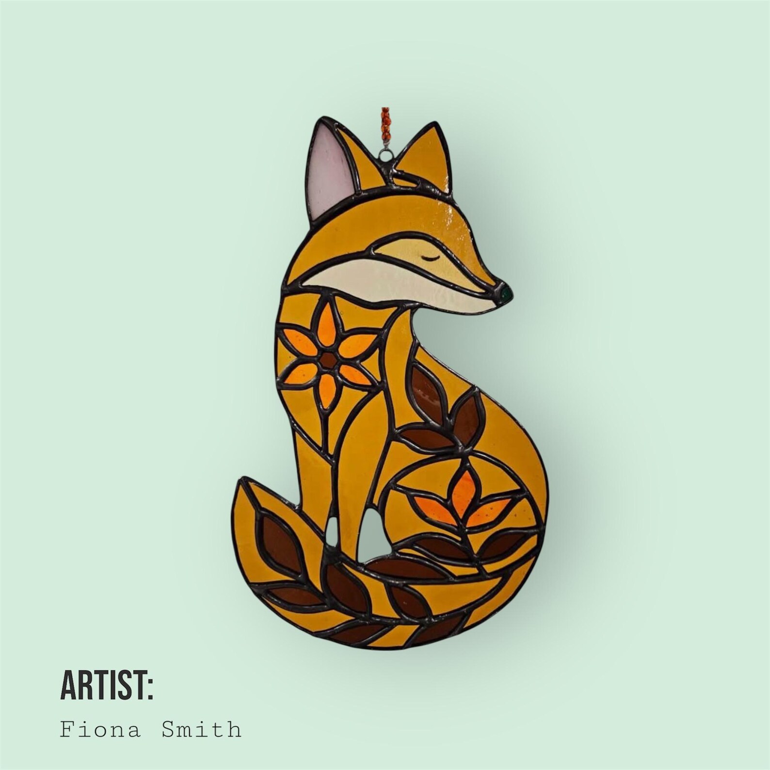 Folklore Fox Stained Glass Pattern — Printable - Etsy