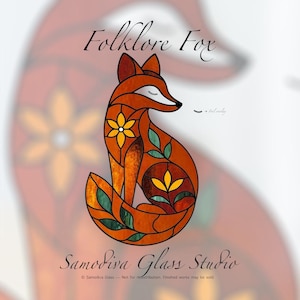 Folklore Fox Stained Glass Pattern — Printable - Etsy