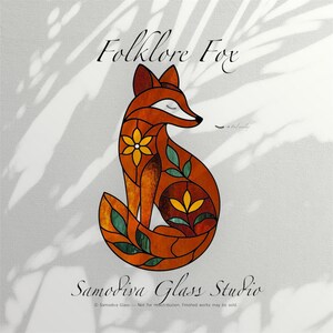 Folklore Fox Stained Glass Pattern — Printable - Etsy