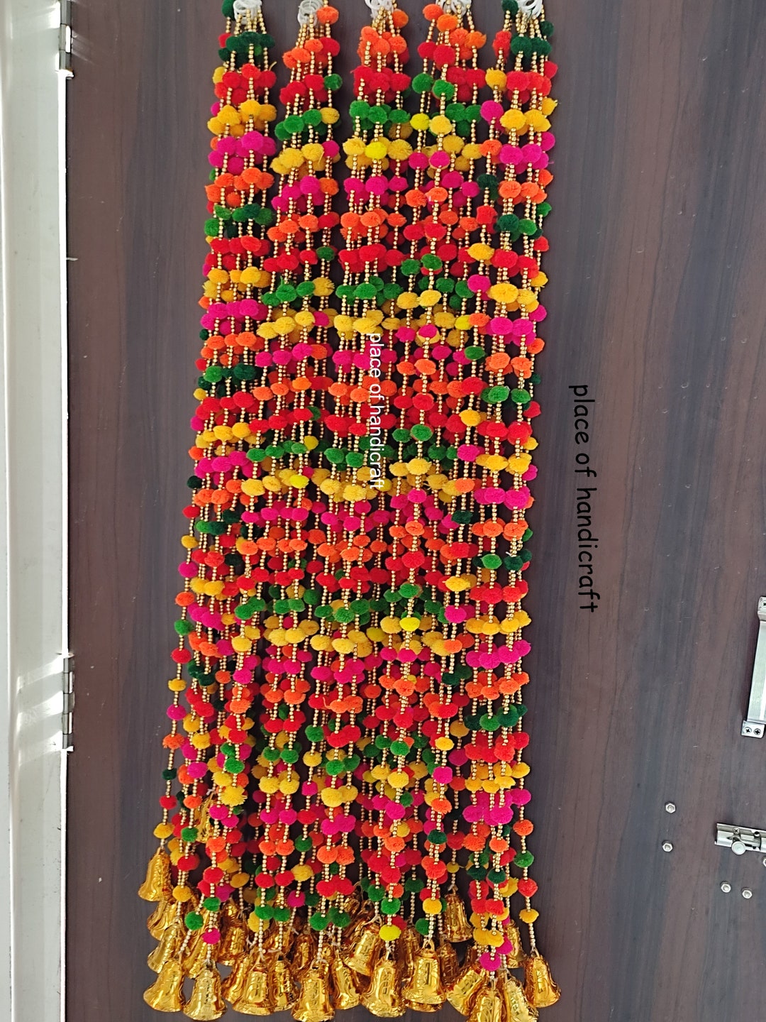 50 PC MIX Color Indian Pom Pom Wedding Party Decoration, Gota Hangings ...