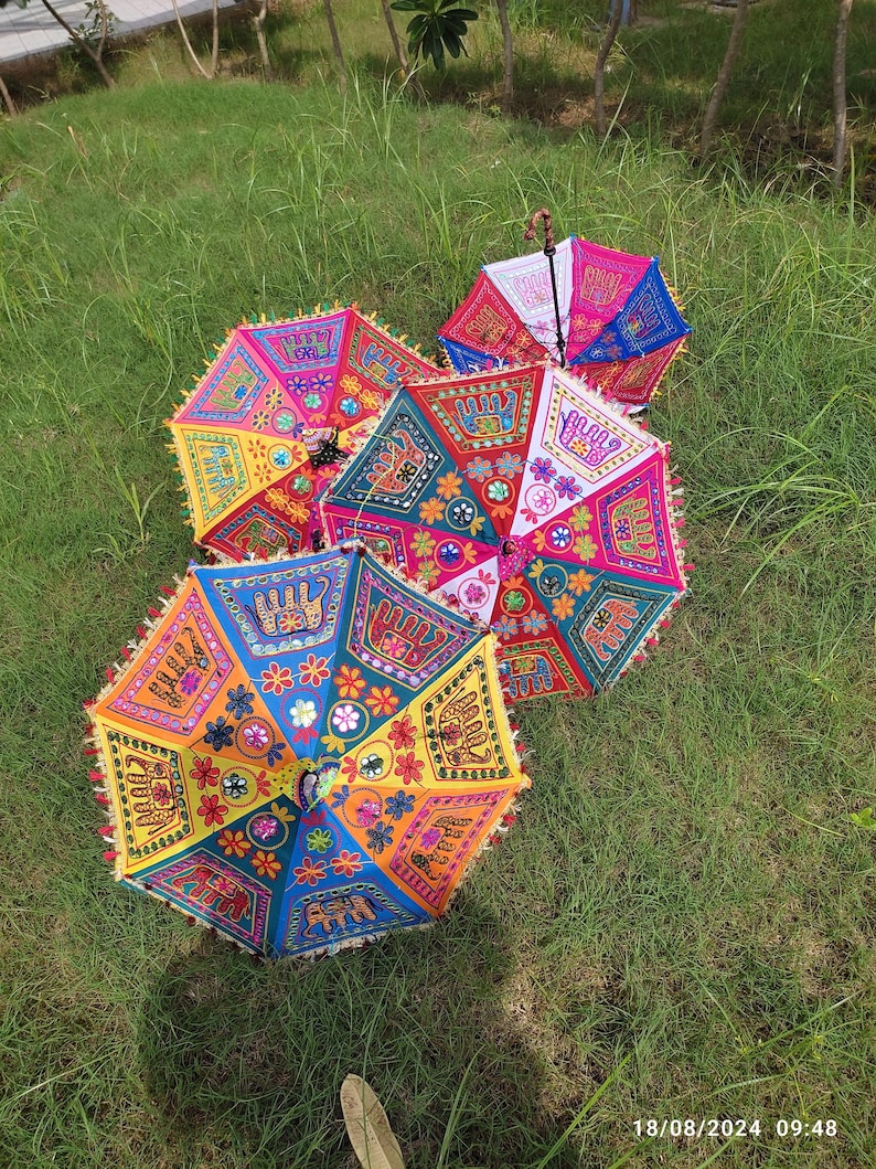 10 Pcs Mix Lot Indian Umbrella Dholki Sangeet Wedding Indian Wedding ...