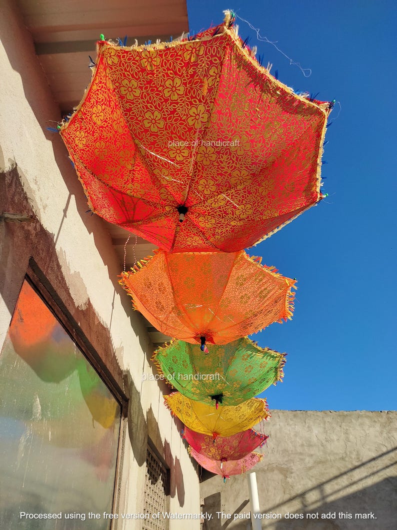 10 Pcs Mix Lot Indian Handmade Umbrella for Decoration Traditional ...