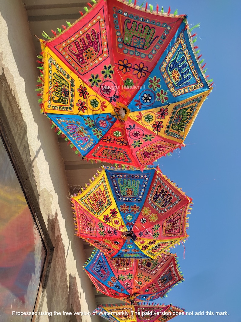 10 Pcs Mix Lot Indian Handmade Umbrella for Decoration Traditional ...