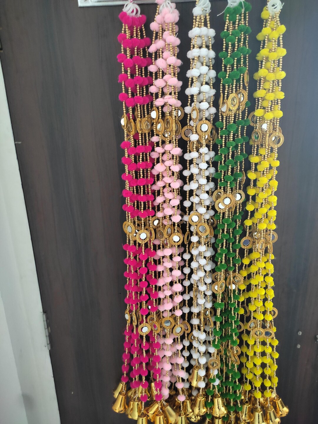 Indian Mix Pom Pom Hanging, Wedding Shagun Gifts, Pooja Return Gifts ...