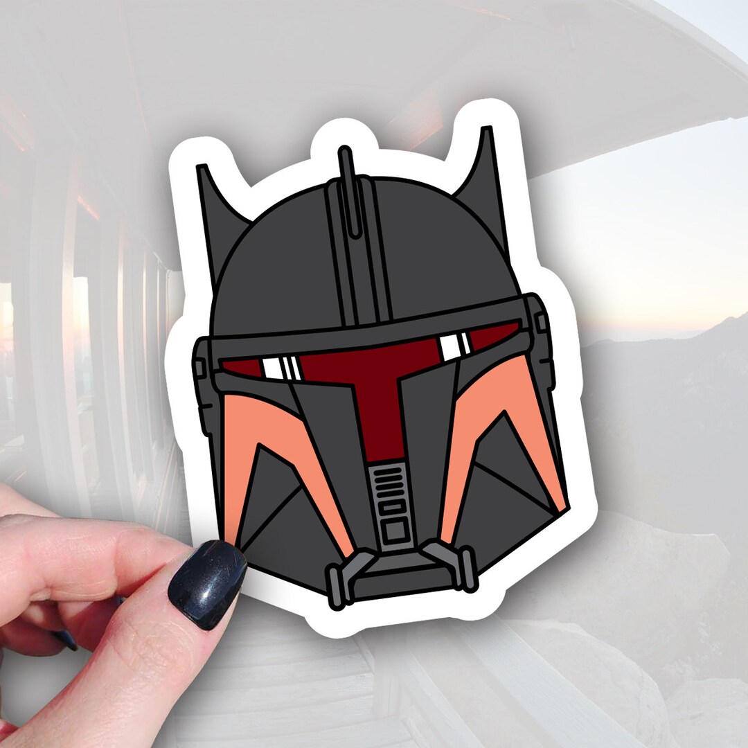 Moff Gideons Mandalorian Helmet Sticker - Waterproof Vinyl Sci-fi Gift ...