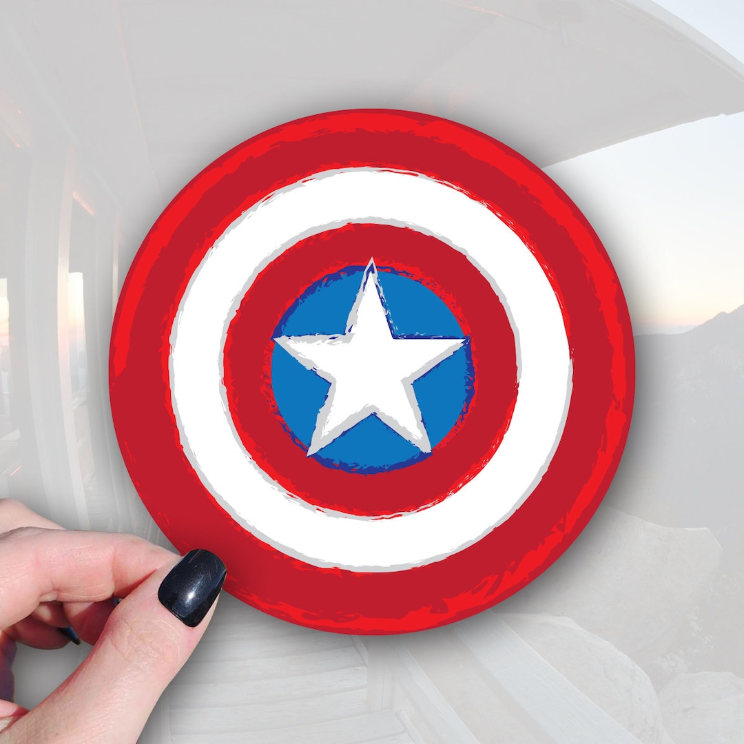 Avengers Captain America Shield Sticker - Waterproof Vinyl All Weather ...
