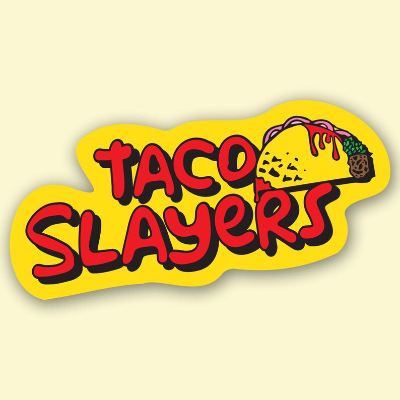 Taco Slayer Sticker: Simpsons Inspired Cartoon Design - Waterproof ...