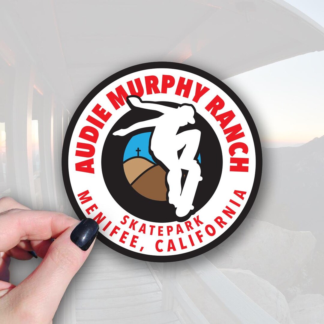 Audie Murphy Ranch Skate Park - Vintage Style Sticker - Menifee, CA ...