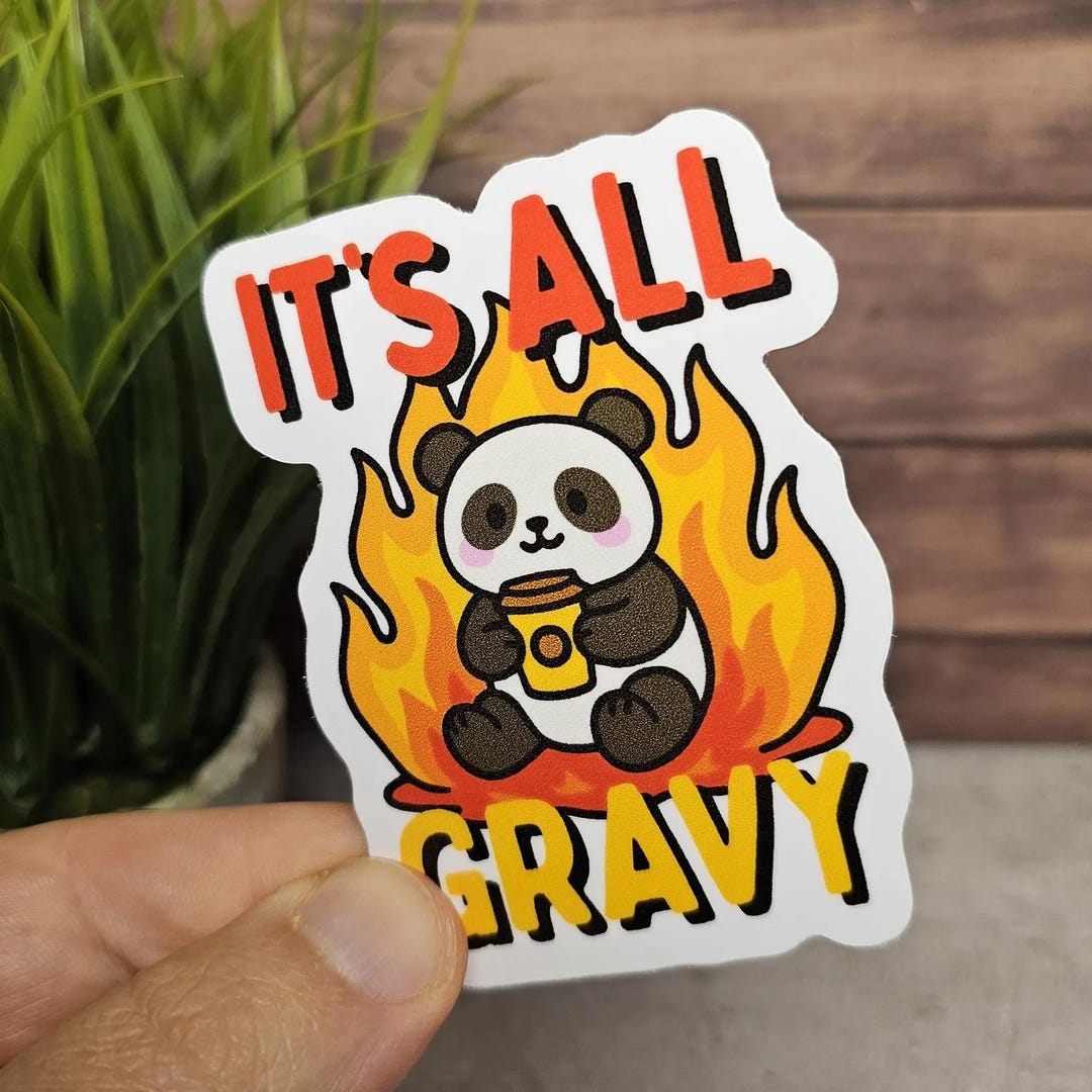 Panda Vinyl Sticker: Cute 'it's All Gravy' Design (3x3in Waterproof) - Etsy