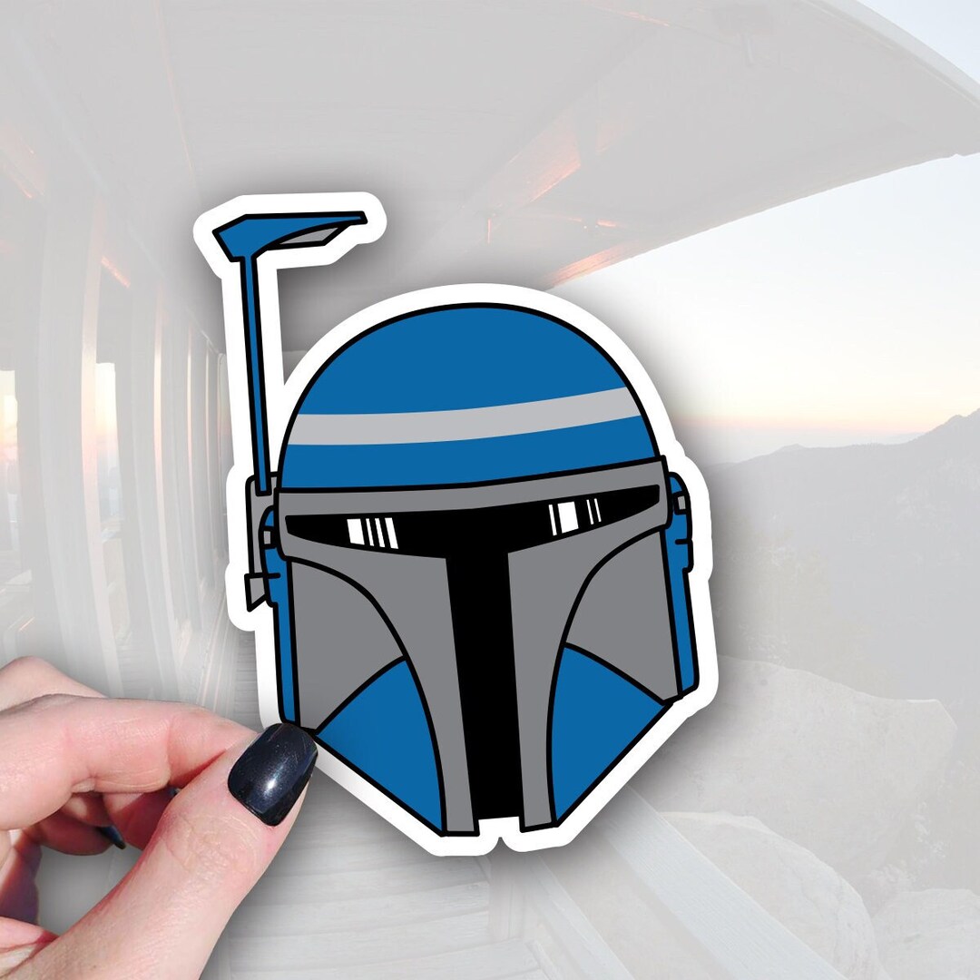 Axe Woves' Mandalorian Helmet Sticker. Forged in Fire: Handmade ...