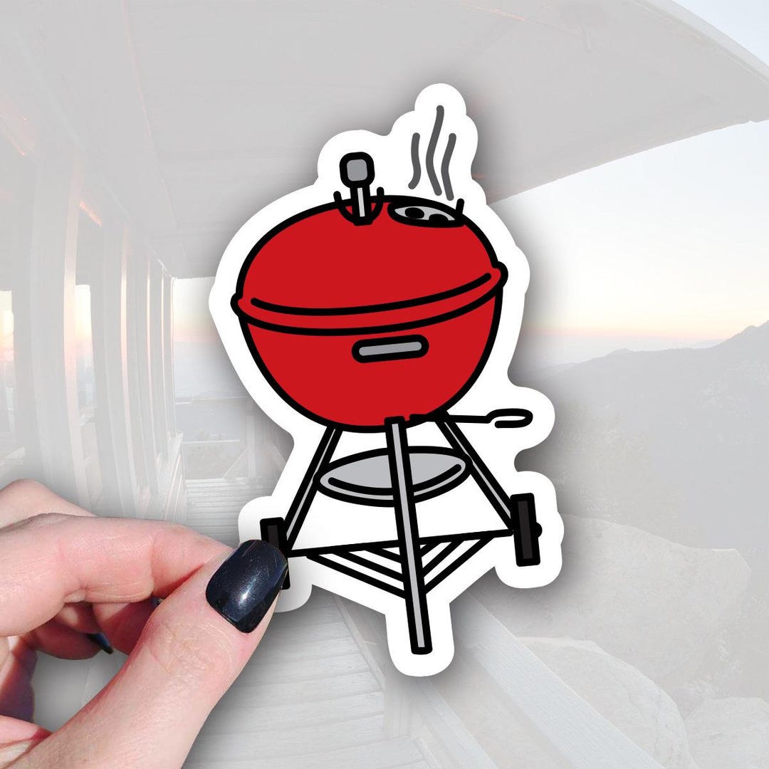 Weber Kettle BBQ Sticker: Colorful, Weatherproof Vinyl Decal 4in X 2 ...