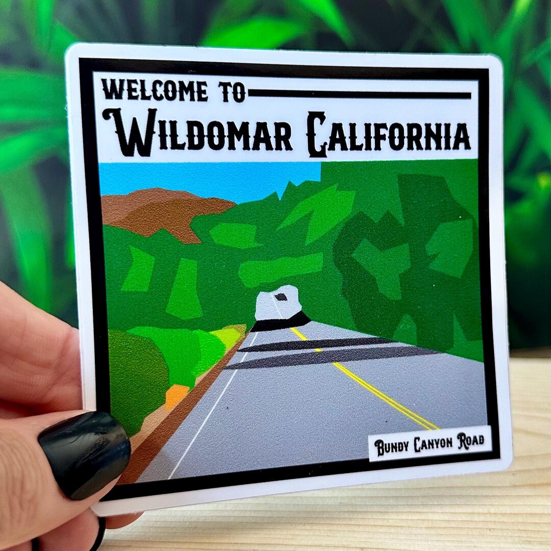 Wildomar Vinyl Sticker, Bundy Canyon Road Design (3in Waterproof Decal ...