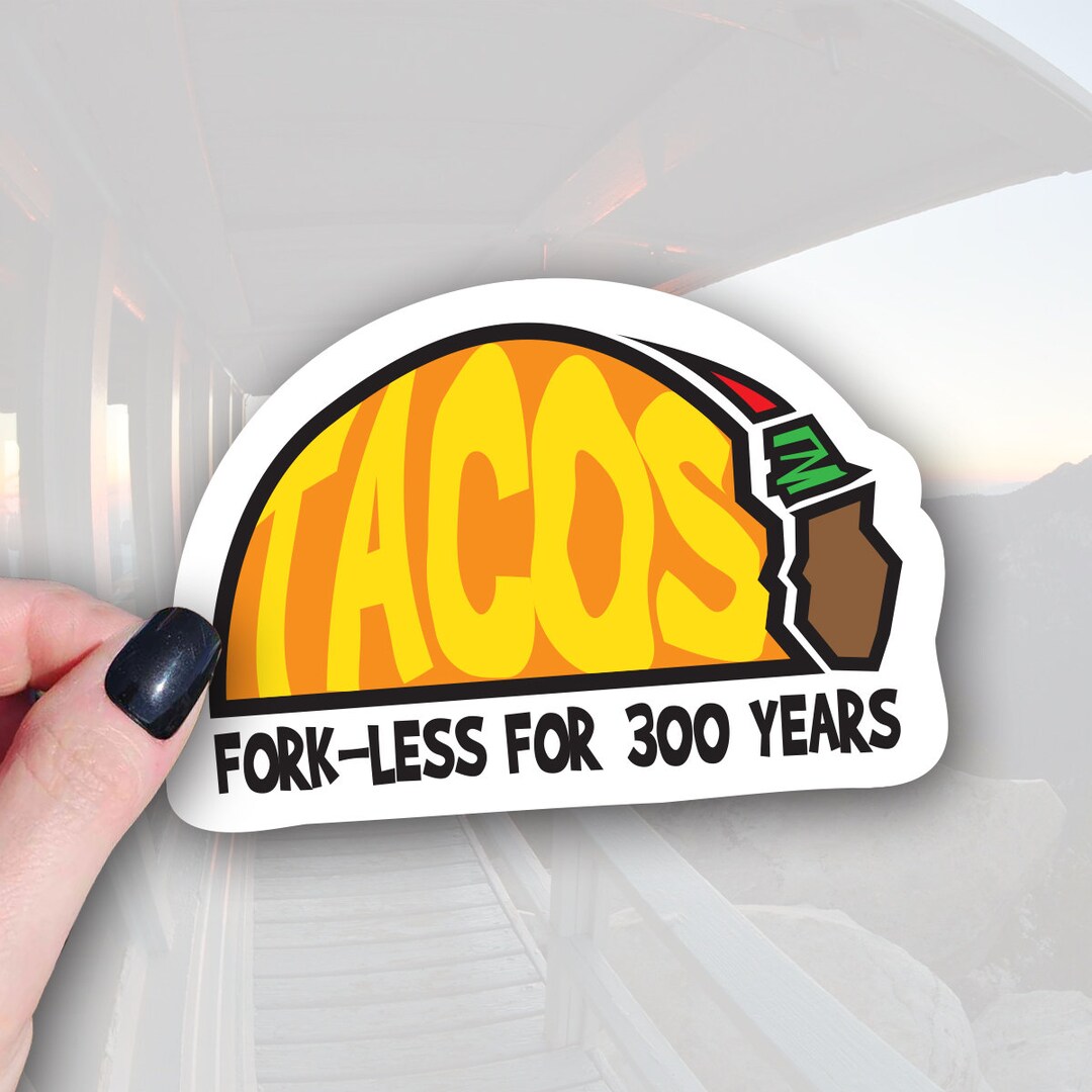 Quirky Taco Vinyl Sticker - Water-resistant Decal for Food Lovers ...