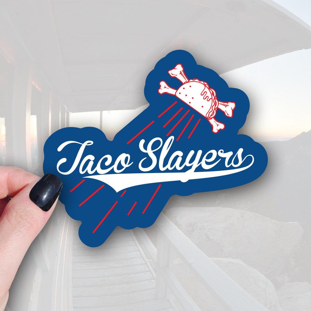 Taco Slayer Sticker: Dodger Blue Inspired, Baseball Decor, 3in ...