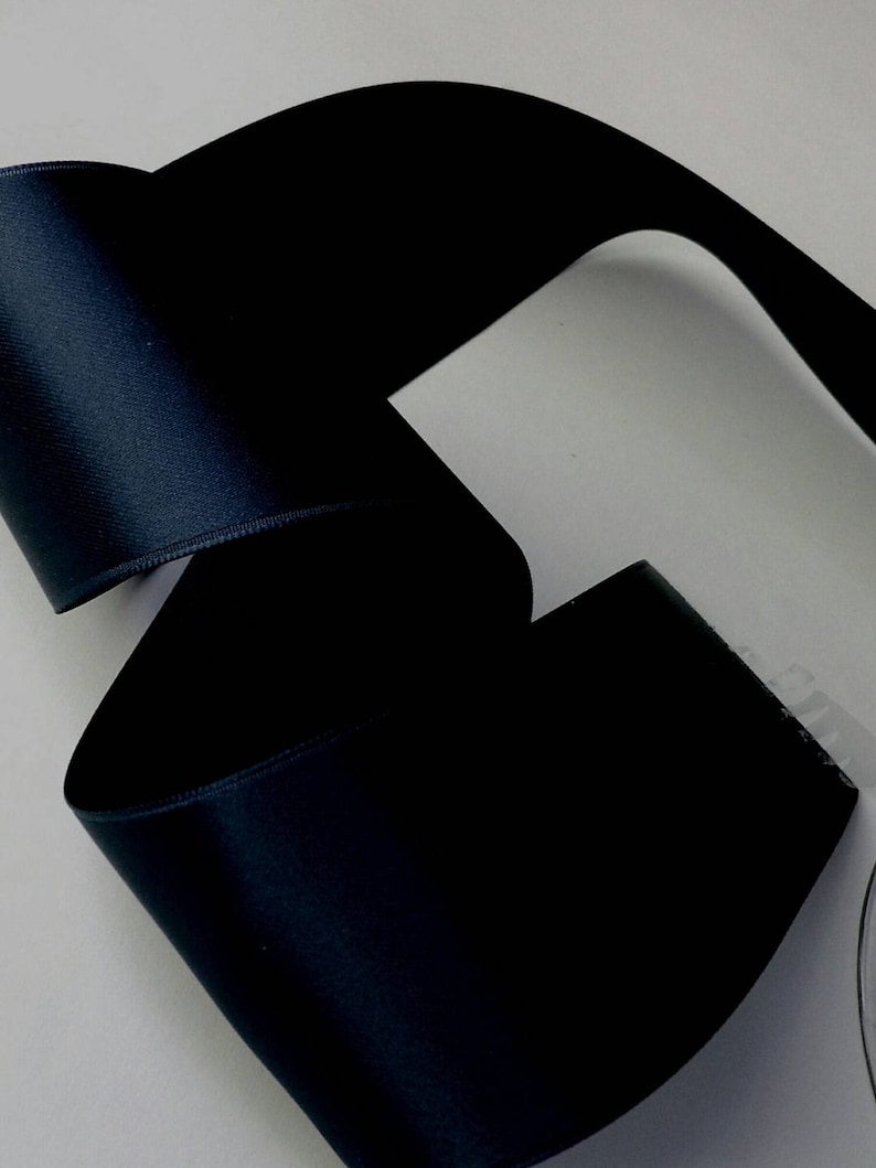Navy Blue Satin Ribbon Midnight Blue Ribbon Width 50 Mm - Etsy