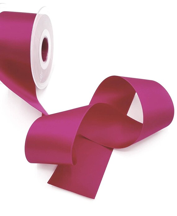 Dark pink satin ribbon width 50 mm sold by meter | Etsy