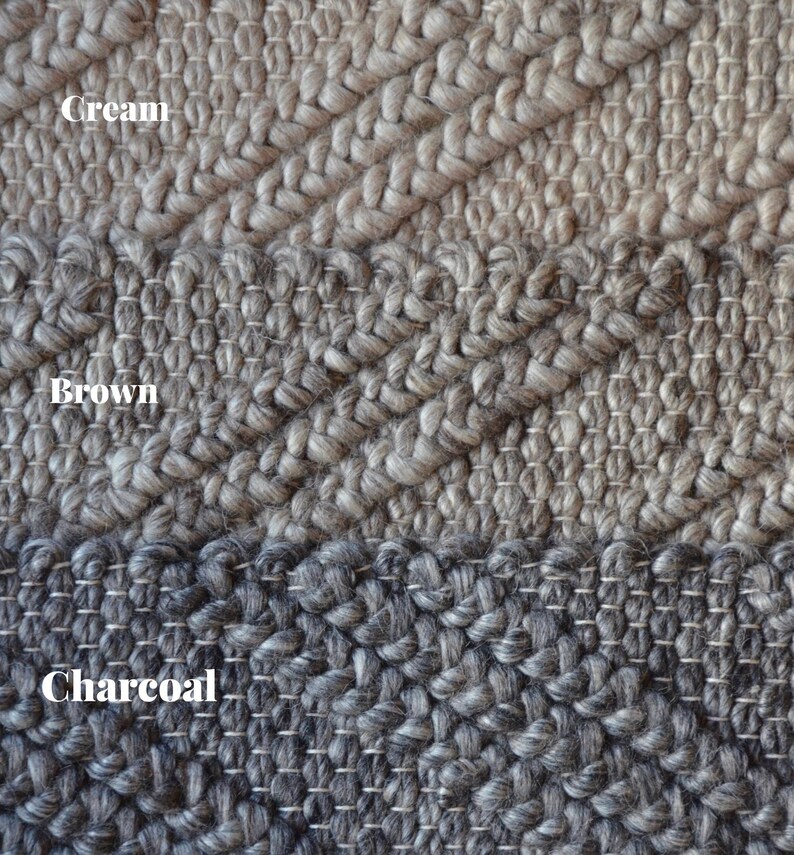 Wool Knit V Pattern Lumbar Pillow in Heathered | Etsy