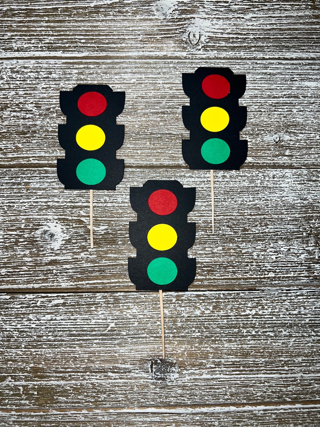 Traffic Lights Cupcake Toppers (set 12) - Etsy