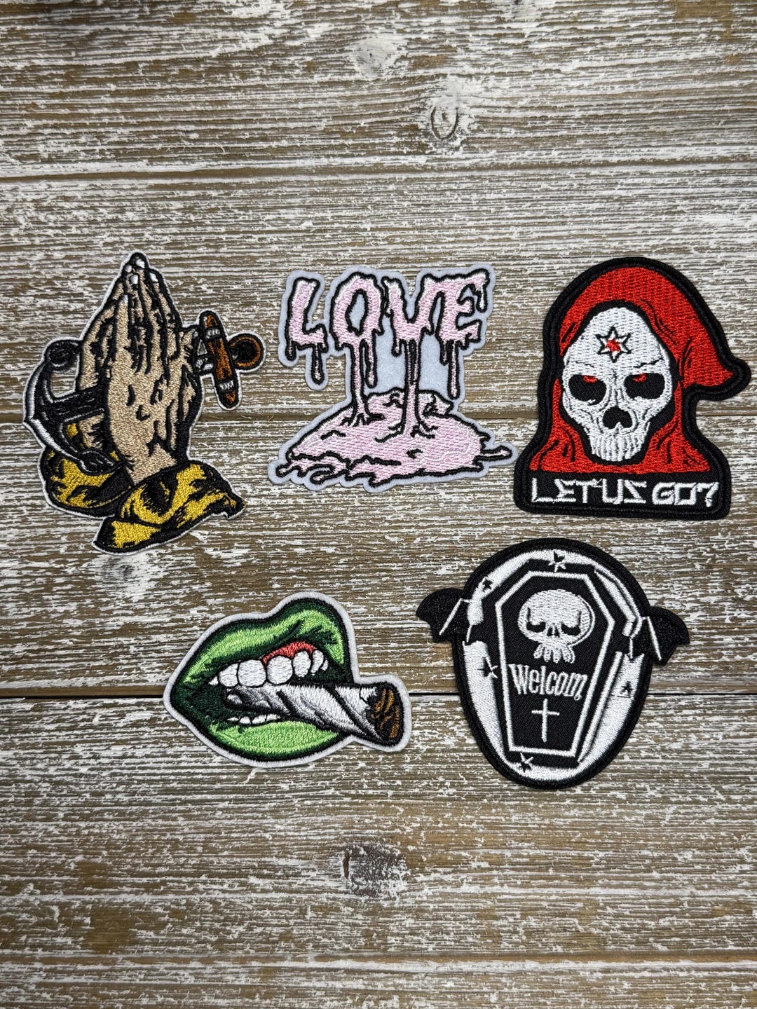Goth/ Skull/ Prayer/ Lips/ Skeleton Humor Iron on Patches - Etsy