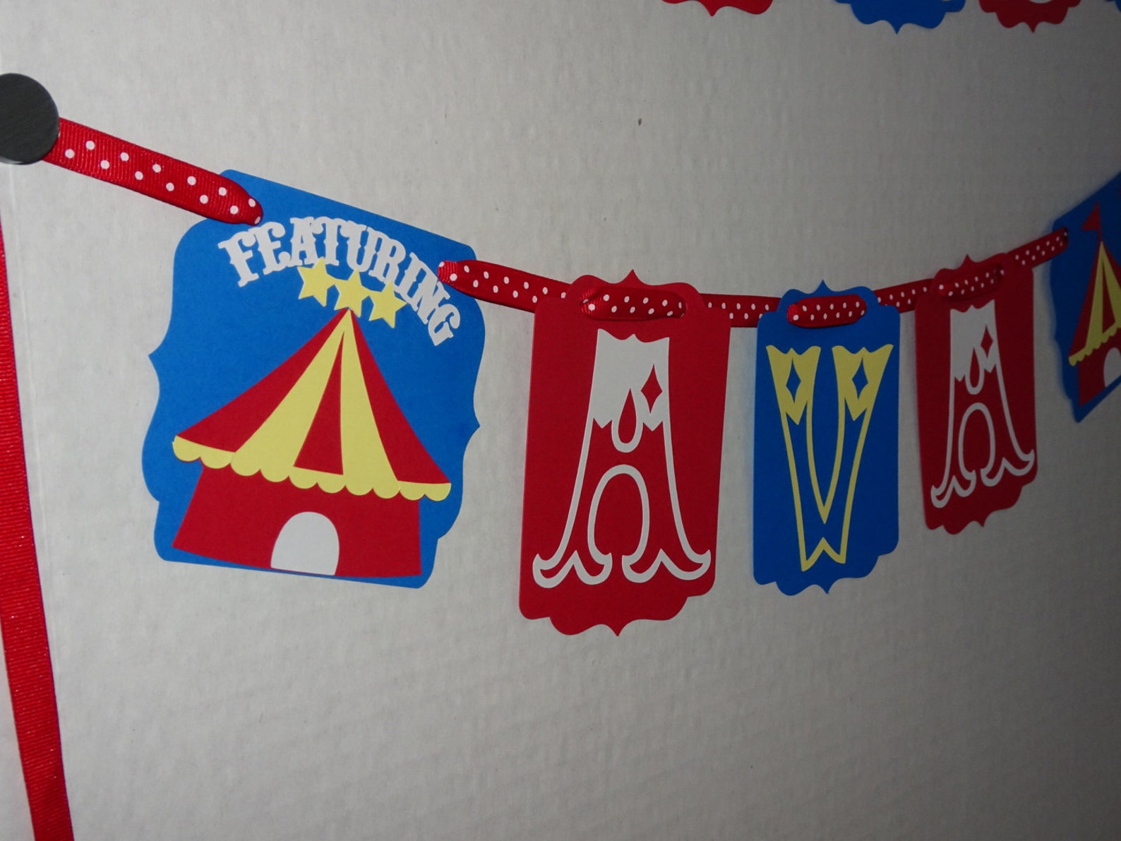 Circus Carnival Theme 'happy Birthday' Banner | Etsy