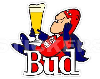 Budweiser Bud Man Decal Window Sticker Bumper Sticker - Etsy