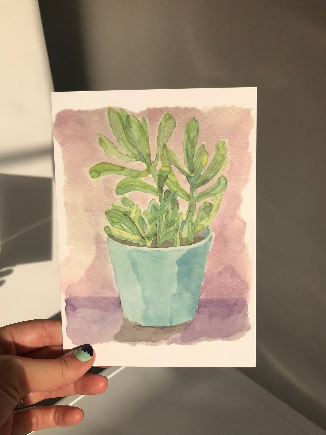 Succulent Watercolor Printed Post Card set of 2 - Etsy