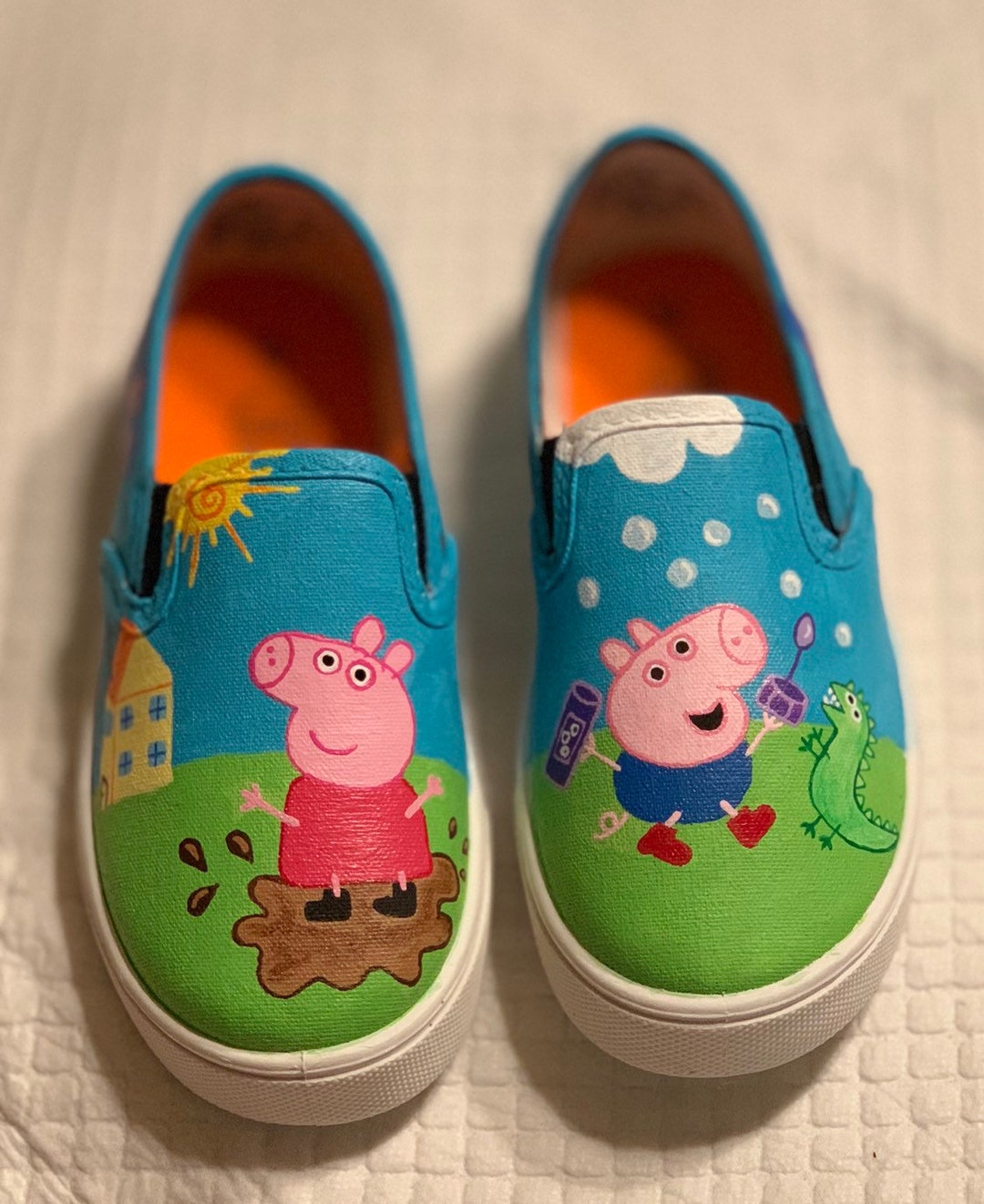Peppa Pig Inspired Hand Painted Shoes - Etsy