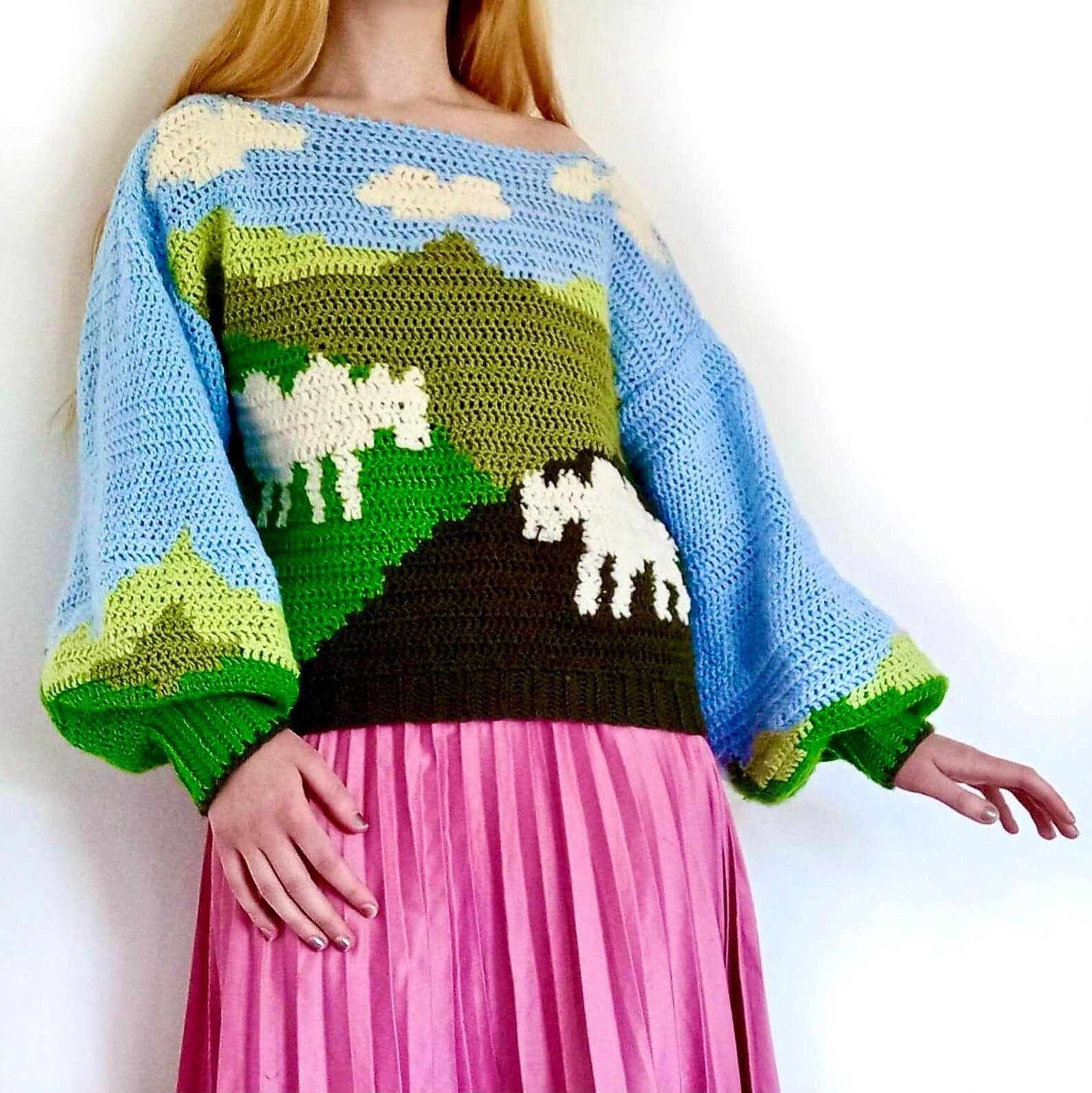 Sheep and Welsh Mountains Jumper/sweater Crochet GRID ONLY - Etsy