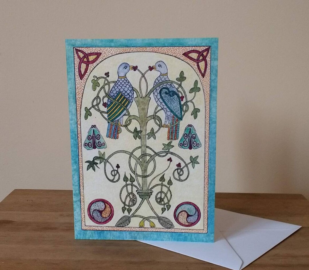 Two Turtle Doves Blank Greetings Card. - Etsy
