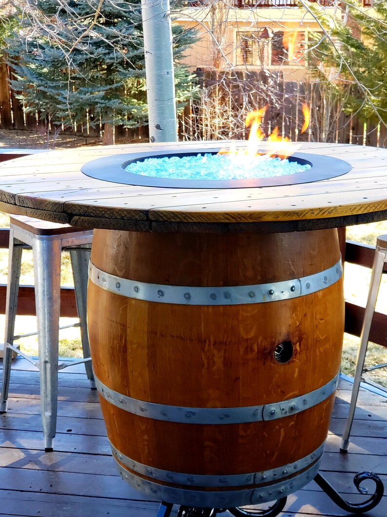 Barrel Height Wine Barrel Fire Pit - Etsy