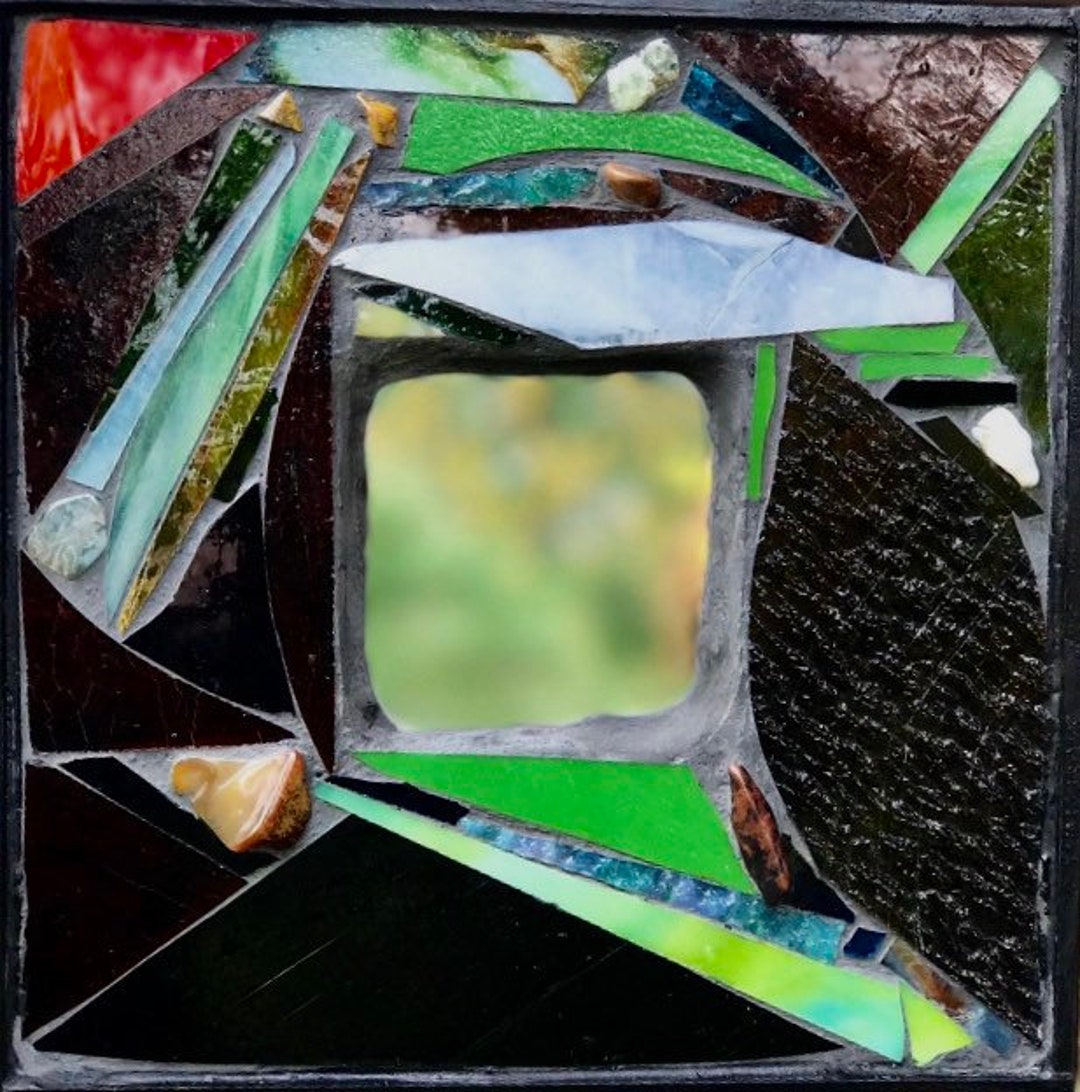 Stained Glass Mosaic Mirror Art Artwork Handcrafted Boho OOAK RARE ...