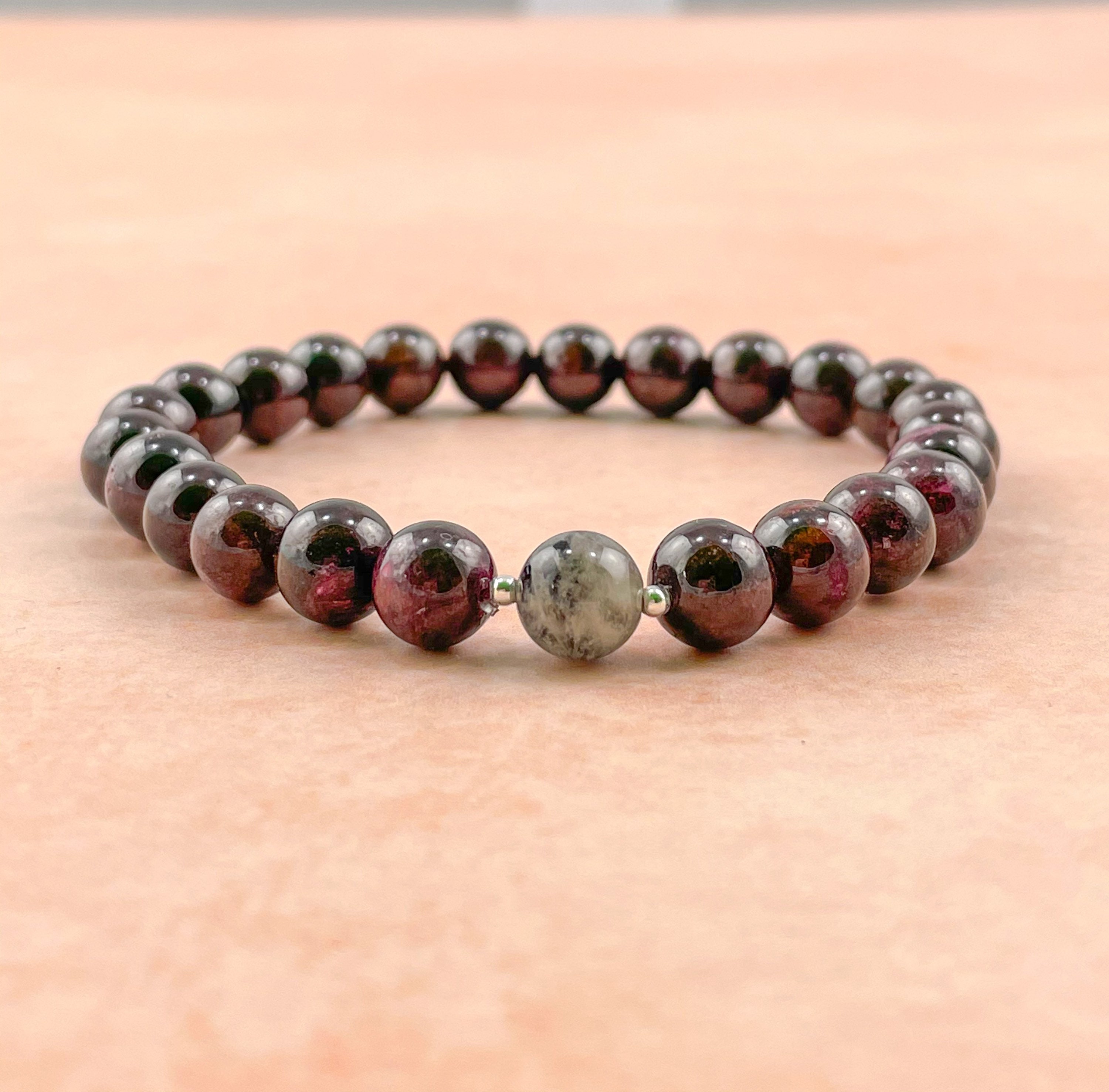 Rode Granaat Toermalijn Kwarts Helende Armband Januari - Etsy Nederland