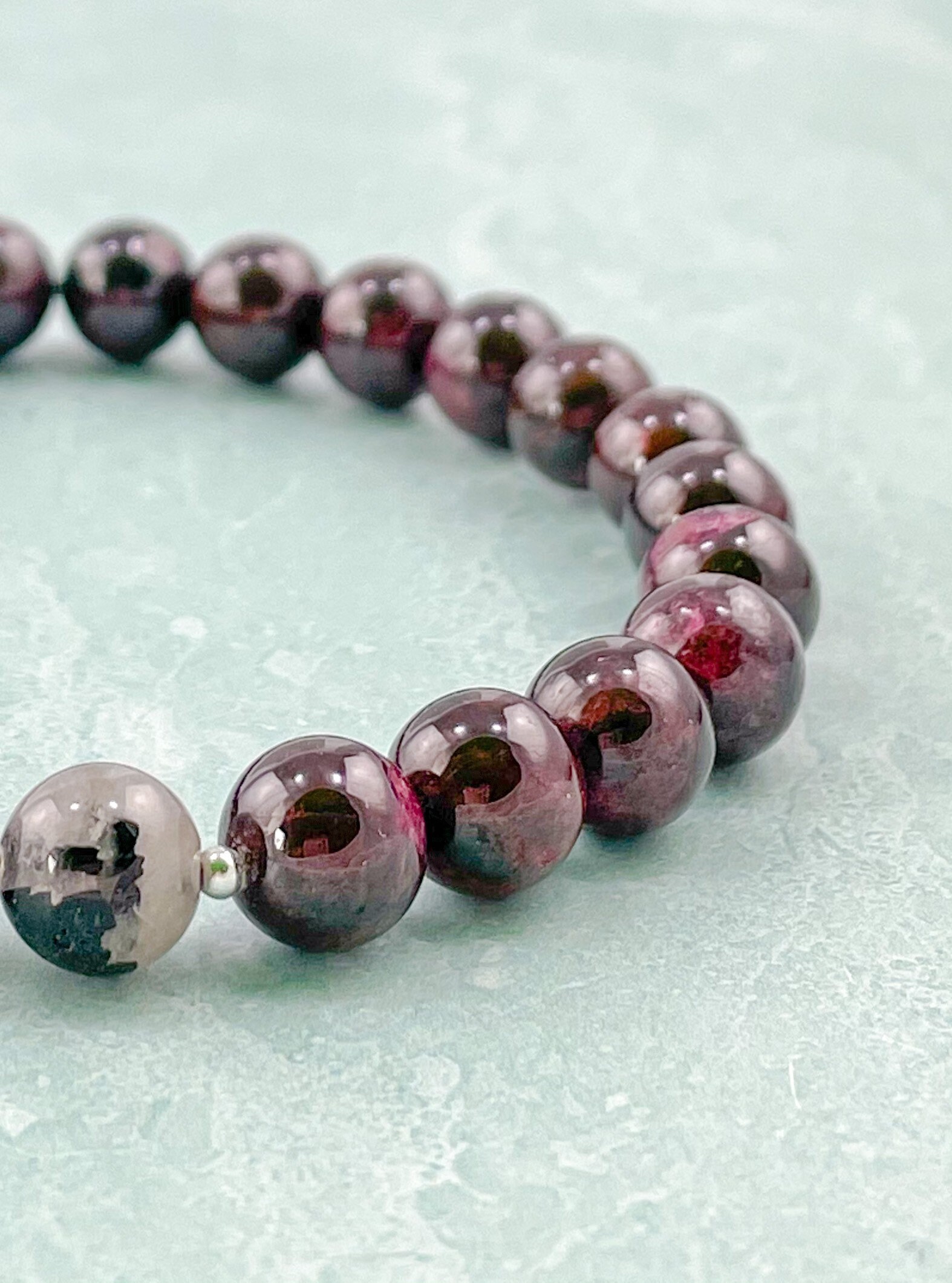 Rode Granaat Toermalijn Kwarts Helende Armband Januari - Etsy Nederland