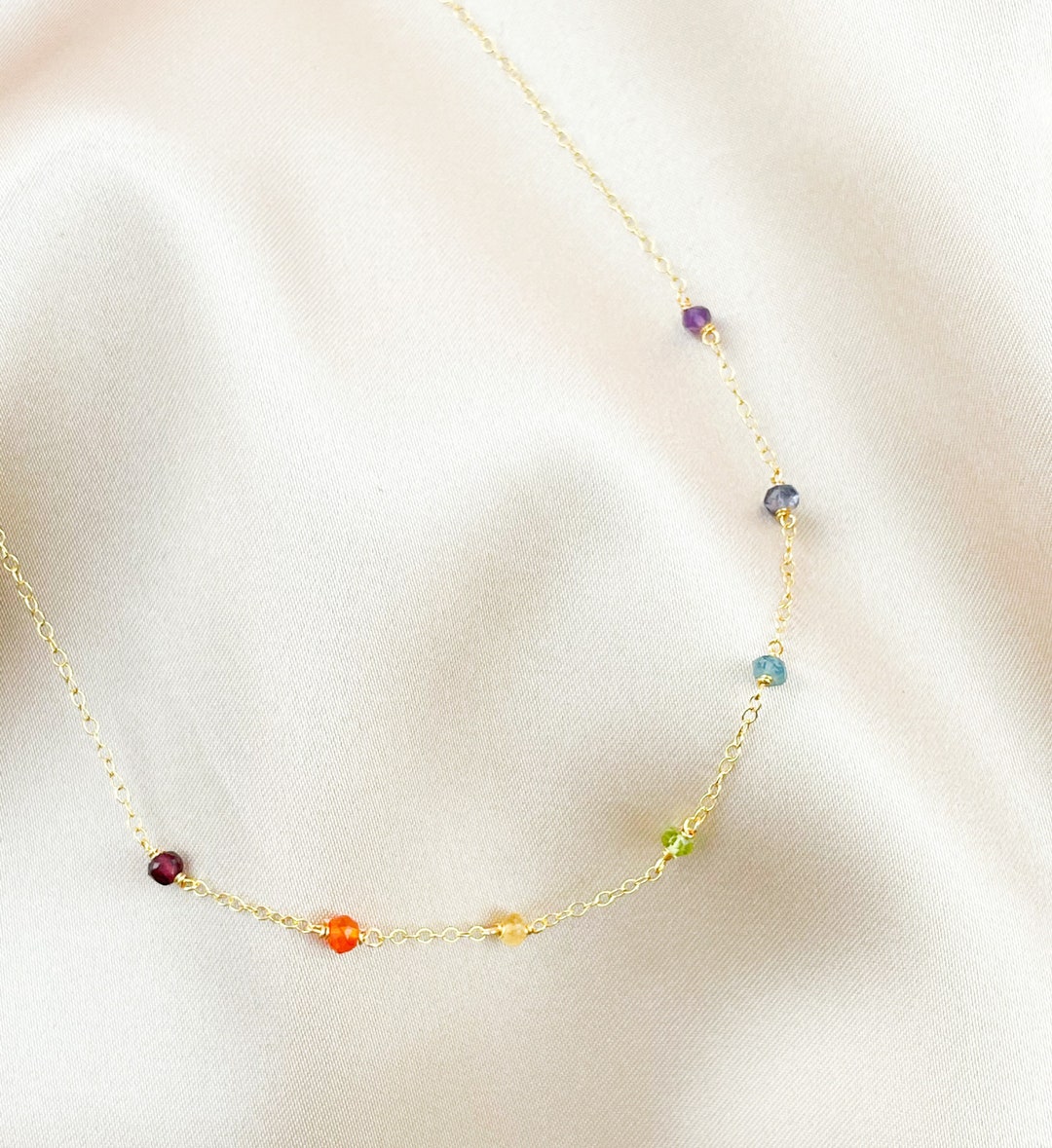 Dainty Chakra Rainbow Choker • Rainbow Healing Necklace • Pride ...