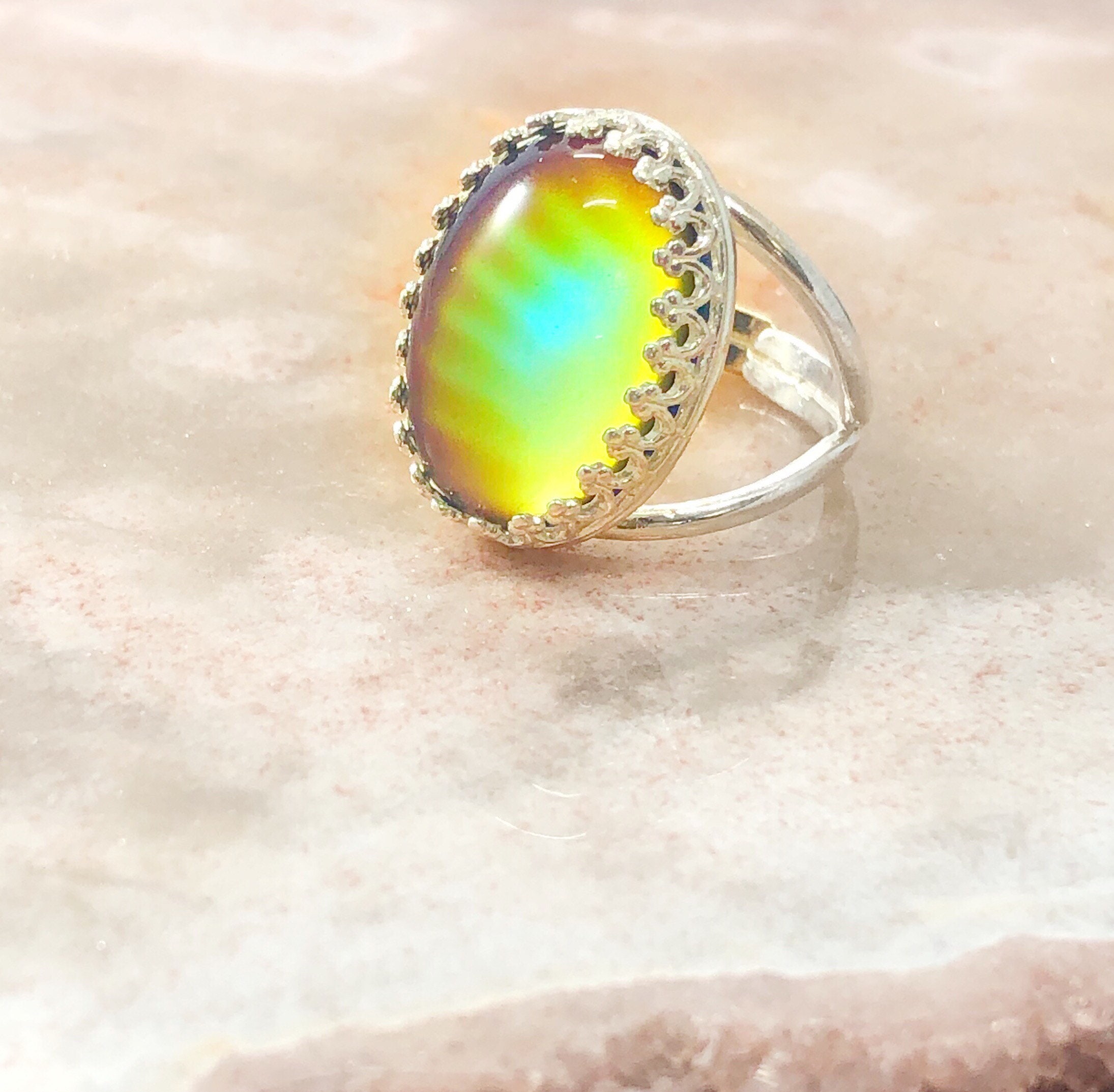 Mood Ring Handmade Adjustable Ring Adjustable Mood Ring | Etsy