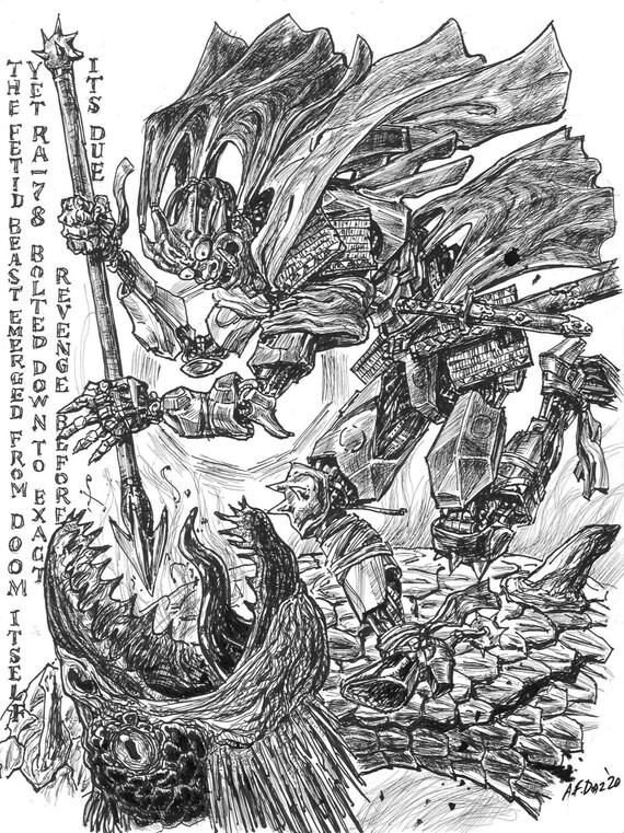 Drawing & Illustration Art & Collectibles samurai bot robot warrior RA ...