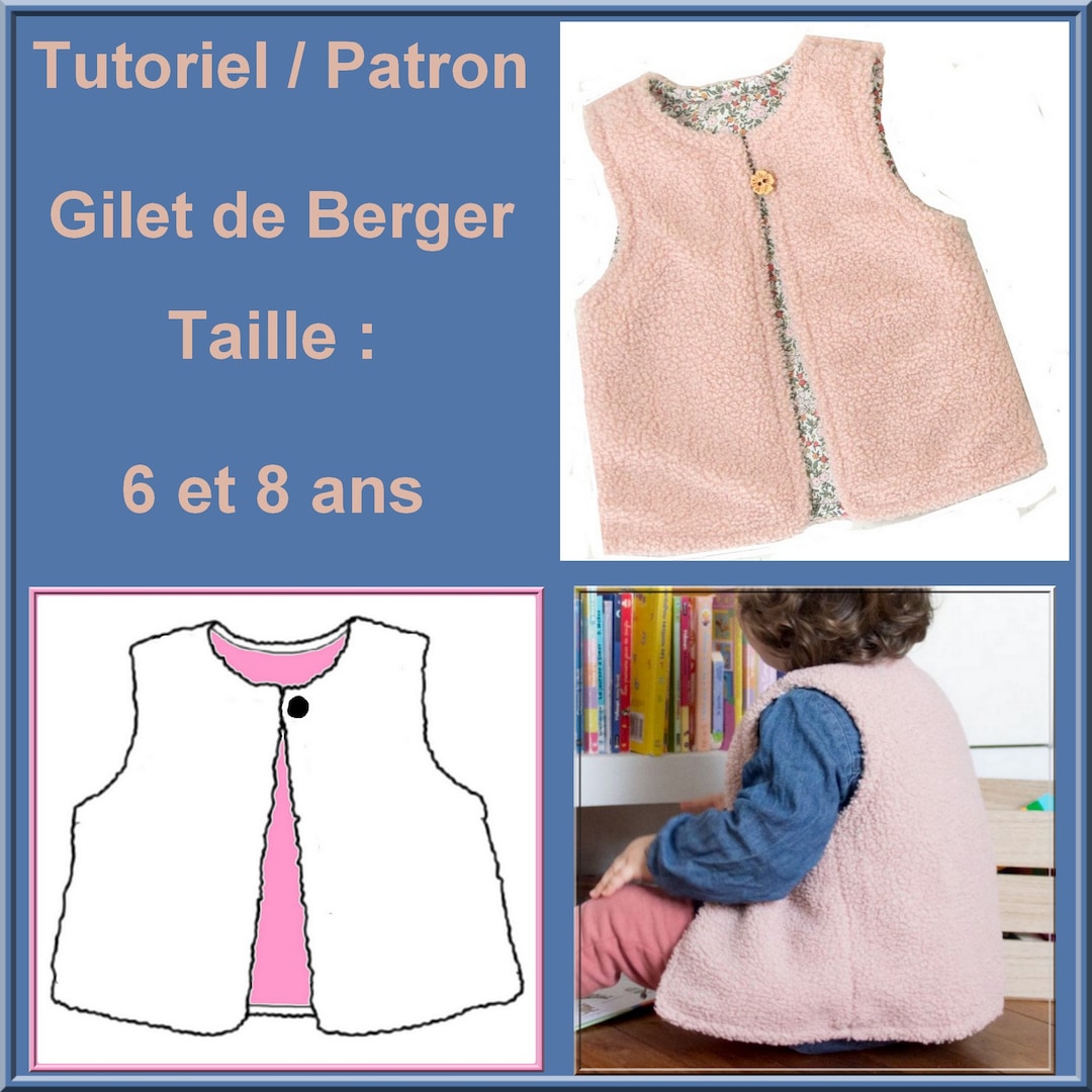 Tutorial and Pattern for Shepherd's Vest, Size: 6 and 8 Years, Sewing ...