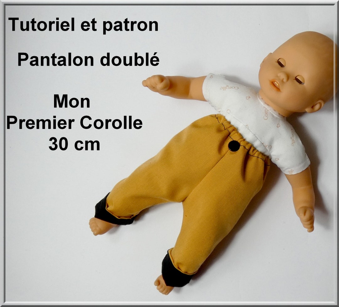 Tutoriel et patron, pantalon doublé, pour, poupon, Mon Premier Corolle ...