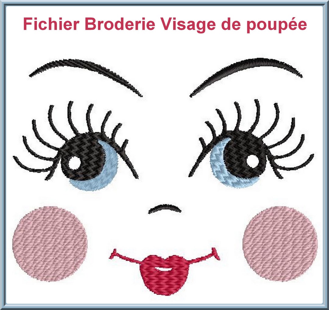 Doll Face to Embroider, Machine Embroidery File, Machine Embroidery ...