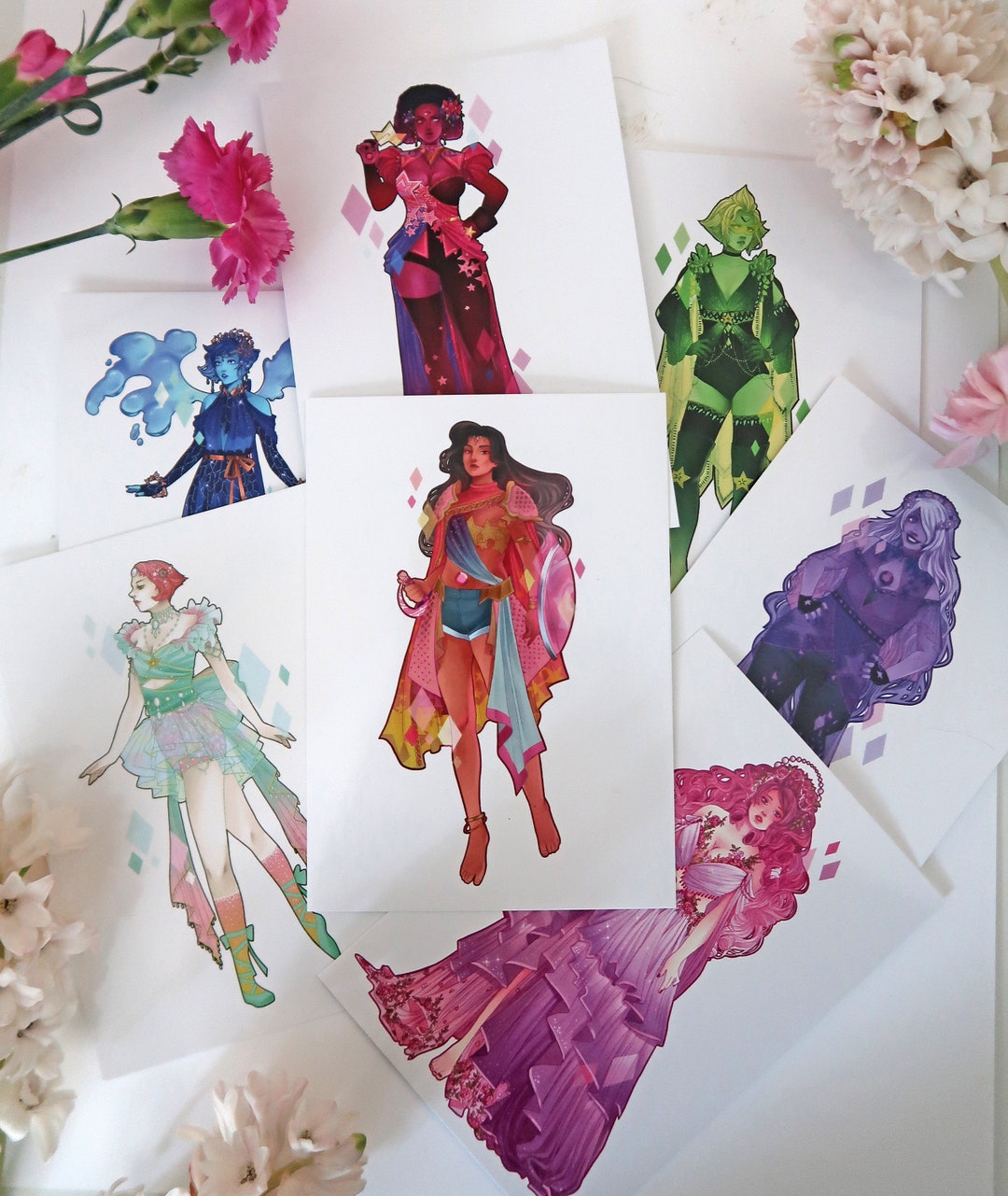 Crystal Gems Postcard Set - Etsy