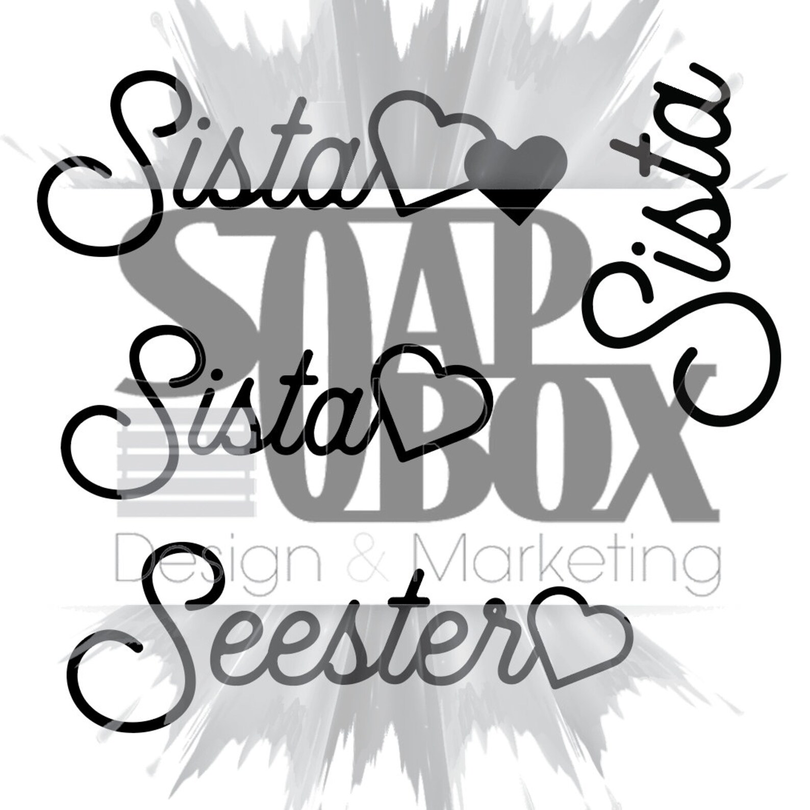 Sister Sista Seester Decal SVG File for Download - Etsy