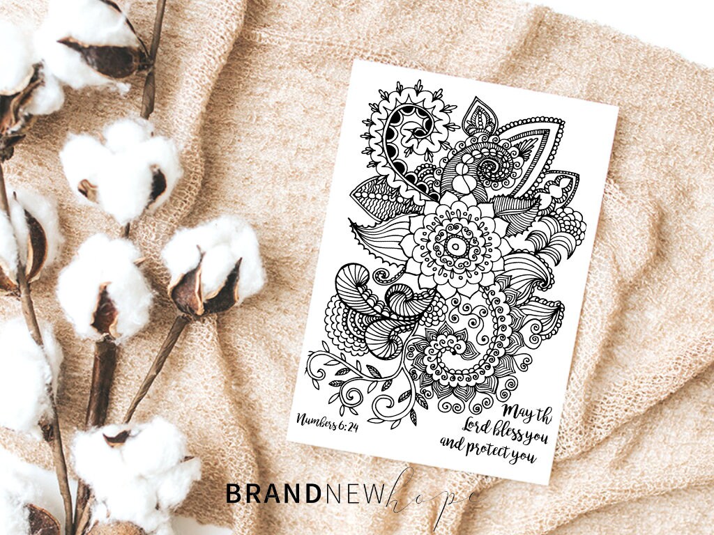 Numbers 6:24, Bible Coloring Page, Bible Coloring Page, Zentangle ...