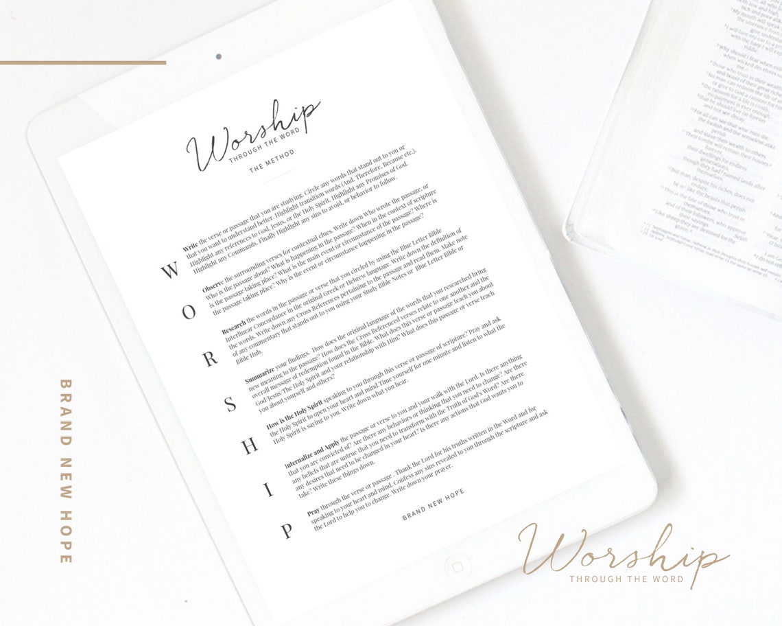 Worship Through the Word Bible Study Guide Printable PDF Scripture ...