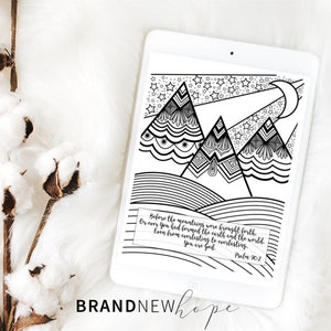 Psalm 90:2 Bible Coloring Page, Scripture Coloring Page, Mountains ...